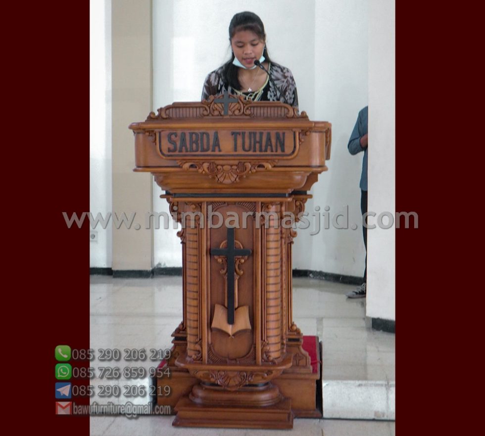 Mimbar Gereja Jepara Model Ukiran Dari Kayu Jati Harga Murah | Mimbar ...