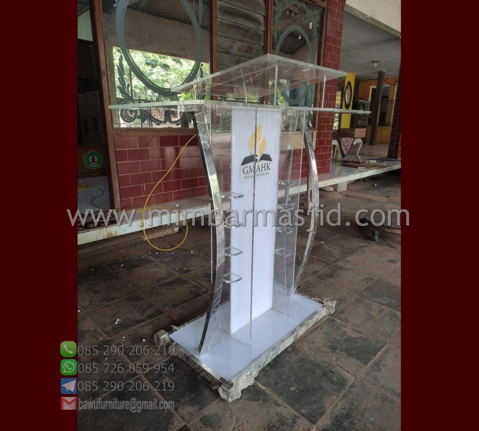 Mimbar Gereja GMAHK Minimalis Modern Dari Akrilik & Stainless | Mimbar ...